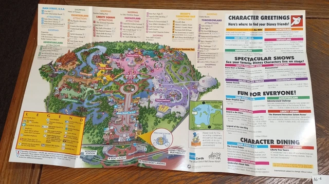 WALT DISNEY WORLD Magic Kingdom Guide Map 1997 £9.40 - PicClick UK