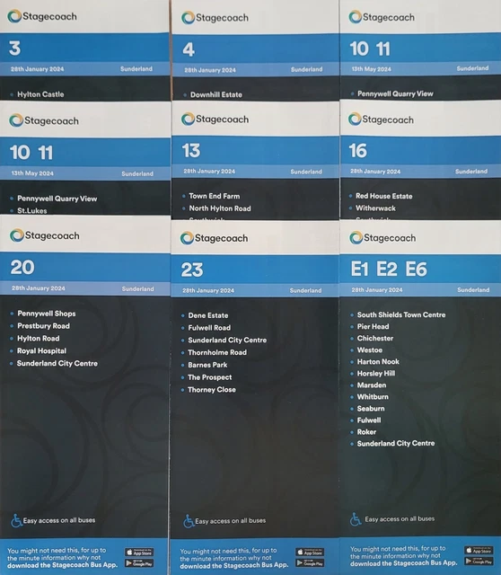 2024 STAGECOACH SUNDERLAND Bus Timetables Pick & Mix Busways £9.99 ...