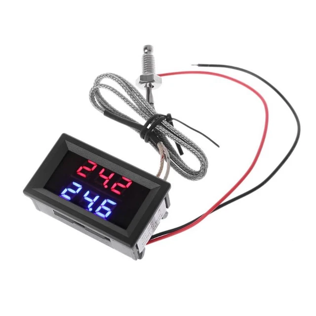 K-TYPE THERMOCOUPLE TEMP Sensor LED Display Internal & External Temp ...
