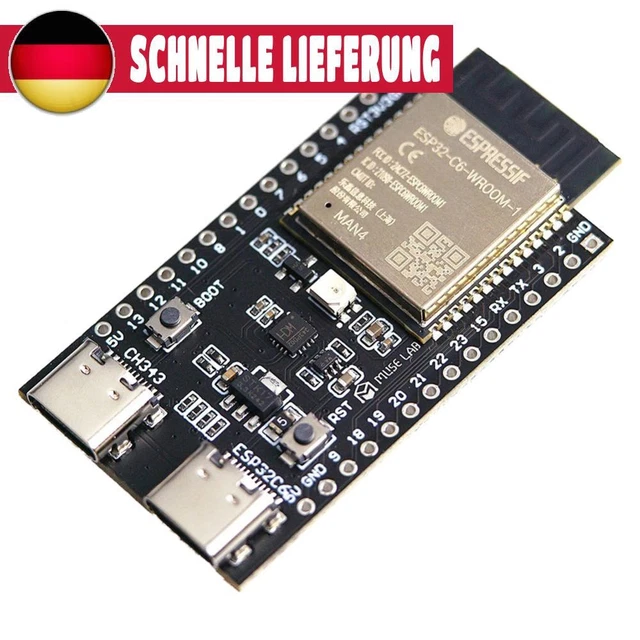 Esp32 C6 Minimum System Board Dual Type C Esp32 C6 Wroom 1 Core Board Risc V Eur 1046 Picclick De
