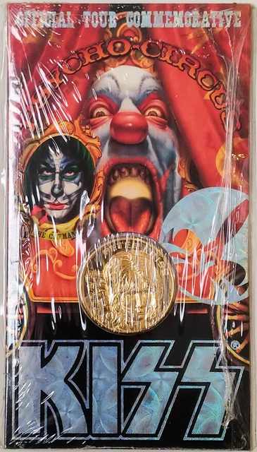 KISS COIN - PSYCHO CIRCUS - GOLD PLATED - PETER CRISS - 4cm - USA 1998 ...