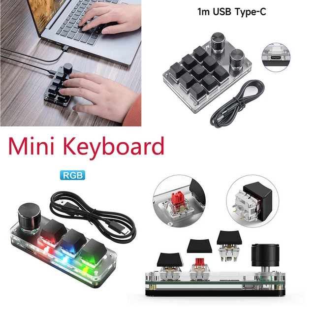 USB BLUETOOTH MECHANICAL Custom Keyboard Volume Button Knob Programming ...