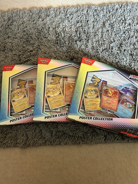 POKÉMON TCG SCARLET & Violet Prismatic Evolutions Poster Collection 3 x IN HAND £78.72 - PicClick UK