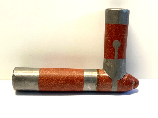 ANTIQUE CATLINITE STONE Pipe Native American Indian; Lead Inlays £541. ...