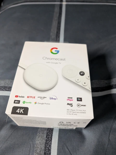 GOOGLE CHROMECAST WITH Google TV - White (GA01919-GB) hdr 4k play ...