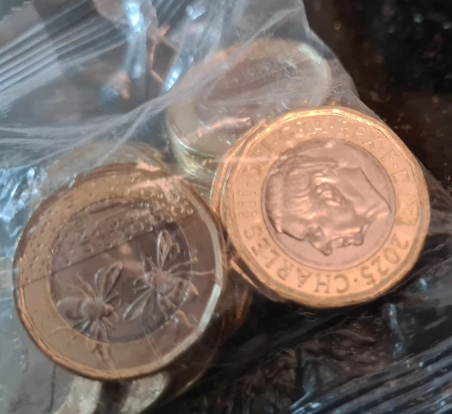 RARE KING CHARLES III 2025 Bumble Bee £1 Coins In Sealed Bag of 20 ...