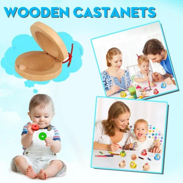 SPANISH FLAMENCO WOODEN Castanets Percussion Rhythm Instrument. Musical ...