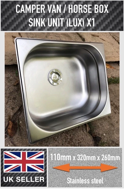 CAMPERVAN SINK CARAVAN/MOTORHOME Sink VW T4 T5 Sink Horse box Stainless ...