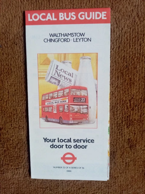 LONDON TRANSPORT 1991 Local Bus Map & Guide - Walthamstow, Leyton ...