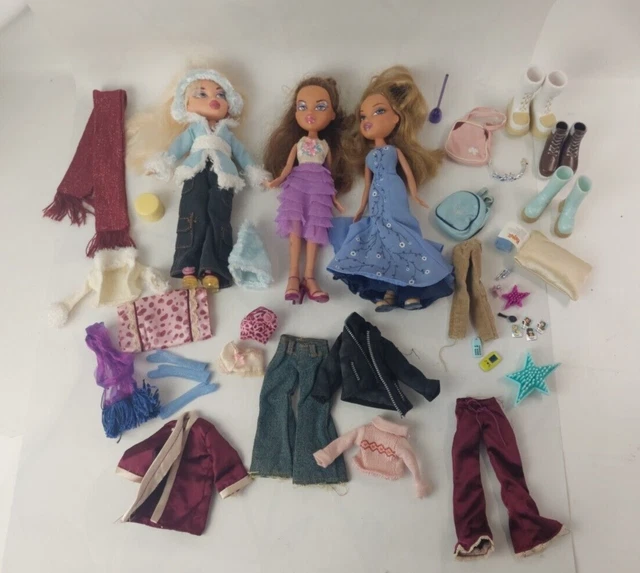 BRATZ DOLLS BUNDLE Clothes Outfits Shoes Yasmin Chloe Accessories Doll ...