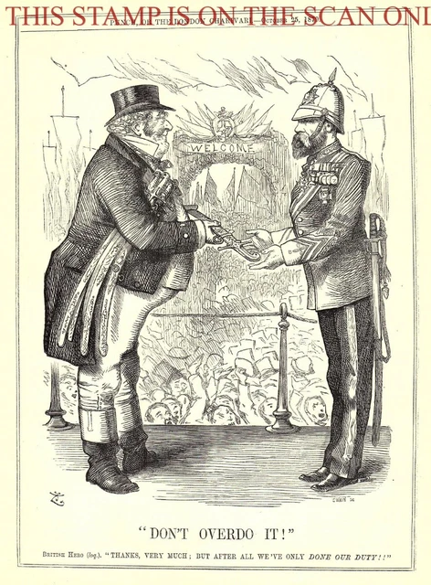 1879 PUNCH JOHN Tenneil John Bull dessin animé imprimé : « N'en faites ...