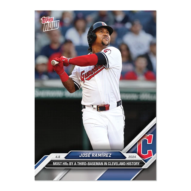 2024 MLB TOPPS NOW 49 JOSE RAMIREZ MOST HRS BY 3B CLEVELAND GUARDIANS ...