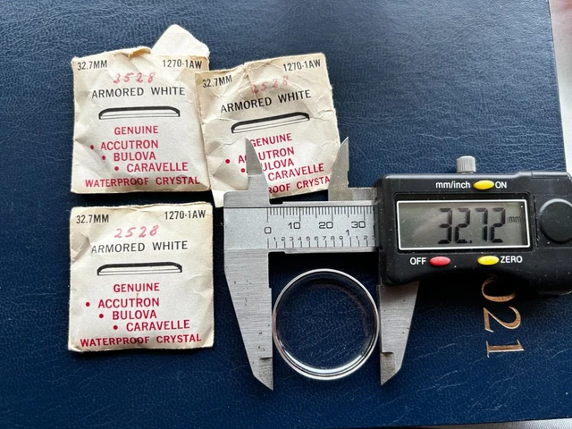 3 BULOVA ACCUTRON Crystal or glass part 1270-1AW in original bulova ...