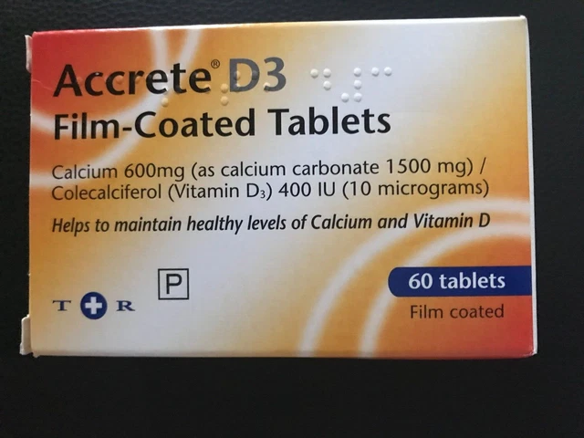 ACCRETE. D3 Calcium And Vitamin D £31.92 - PicClick UK