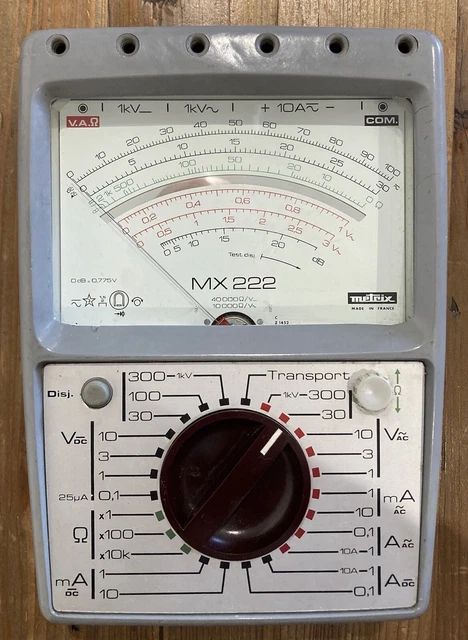 MULTIMÈTRE CONTRÔLEUR METRIX MX 222 . occasion . vintage . fonctionne ...