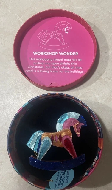 ERSTWILDER MODERN HOLIDAY Rocking Horse Brooch $11.10 - PicClick AU