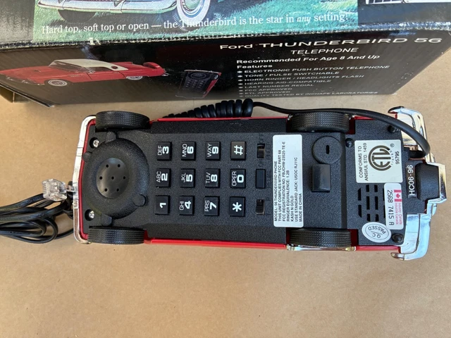 56 FORD THUNDERBIRD Classic Car Phone 1956 Retro Telephone 7.5” Vintage ...