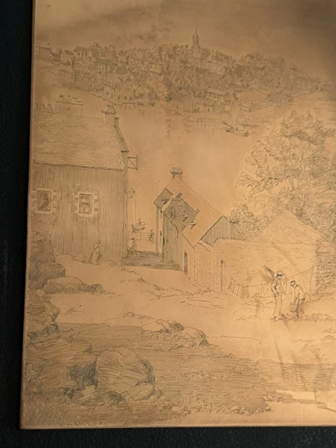 BRADFORD DOROTHY ELIZABETH / Town View Engraving / Etching Copper ...