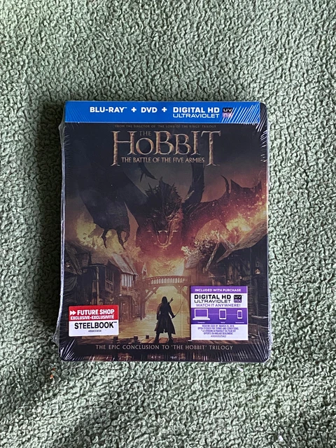 NEW THE HOBBIT Battle Of Five Armies Blu-Ray + DVD Steelbook Future Shop Jackson $39.88 ...