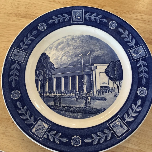 1939 NEW YORK World's Fair Plate Shelter Building Spode Abraham ...