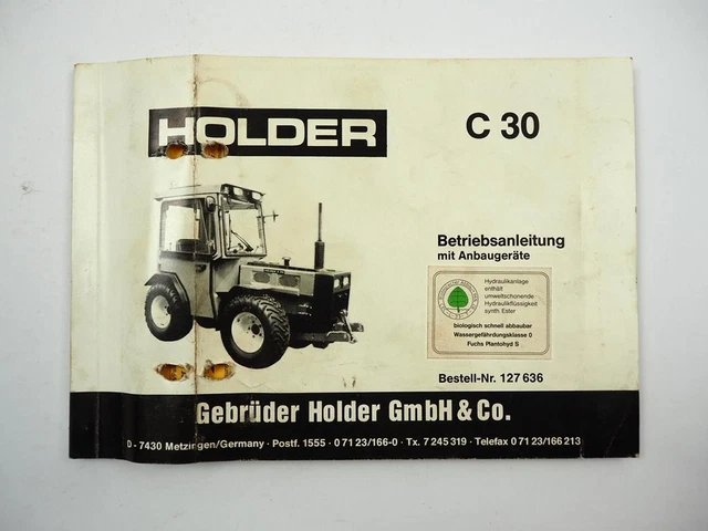 HOLDER C30 TRAKTOR mit Anbaugeräten Betriebsanleitung ...