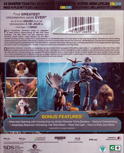 Dreamworks The Wild Robot Collectors Edition 4k Ultra Hd And Bluray Set 1601 Picclick Ca