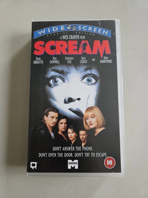 SCREAM VHS VIDEO Cassette Tape / Miramax Slasher Wes Craven / UK PAL £9.70 - PicClick UK