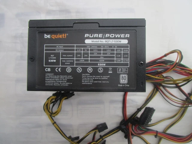 530 WATT STARE zitti! Alimentatore ATX BQT L7-530W Pure Power * 2 x 8 ...