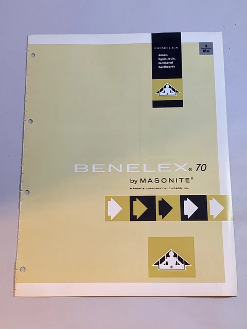 1960'S SPEC SHEET Aerospace Industry Machining Benelex by Masonite ...