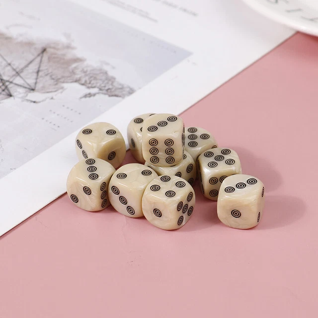 10PCS 16MM ACRYLIC Ivory Dice D6 Dice for Board Game Round ...