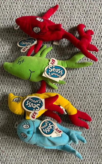 DR. SEUSS - One Fish Two Fish Red Fish Blue fish Plush Toy Set £49.99 ...