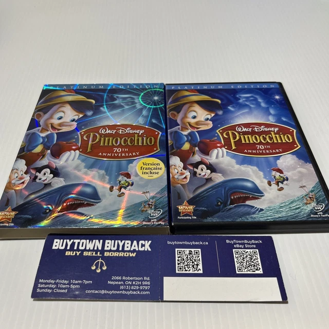 PINOCCHIO (DVD, 2009, 2-Disc Set, 70th Anniversary Platinum Edition) $9 ...