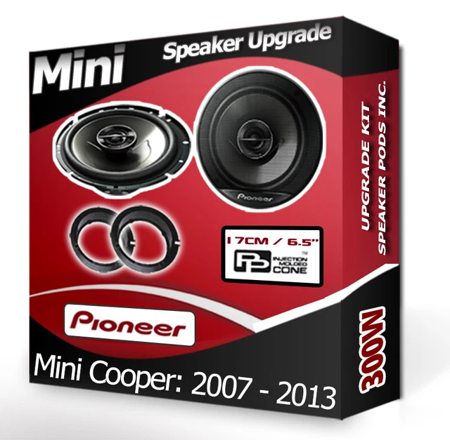 MINI COOPER FRONT Door Speakers Pioneer car speaker kit + Adaptors 300W ...