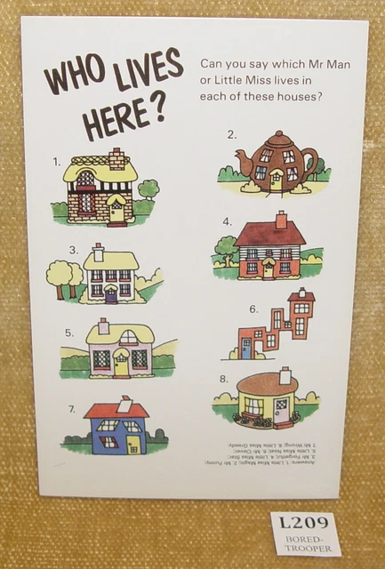 WHO LIVES HERE?, Mr Men Annual No. 5 (1985) Vintage Style Hargreaves ...