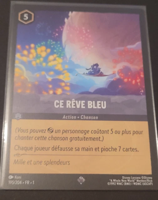 CARTE DISNEY LORCANA - Chapitre 1 - CE REVE BLEU 195/204 Super Rare ...