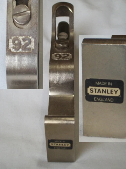 A VINTAGE STANLEY No.92 CABINET / REBATE PLANE. ORIGINAL LABEL. MADE IN ...