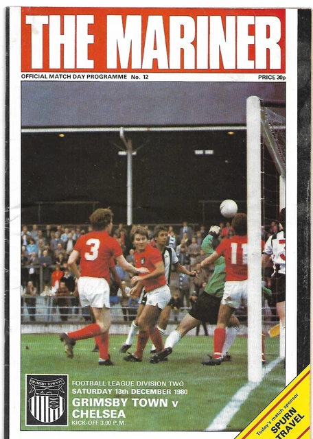 GRIMSBY TOWN V CHELSEA 13th DECEMBER 1980. (FREE POST IN THE UK). £3.50 ...