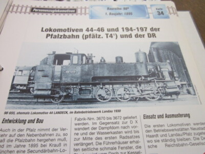 STEAM LOCOMOTIVE RITE Drawing P 34 Locomotive 44 Palatine Railway ...