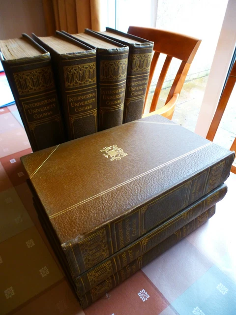 INTERNATIONAL UNIVERSITY SOCIETY reference books gold gilt Vol 1-7 ...