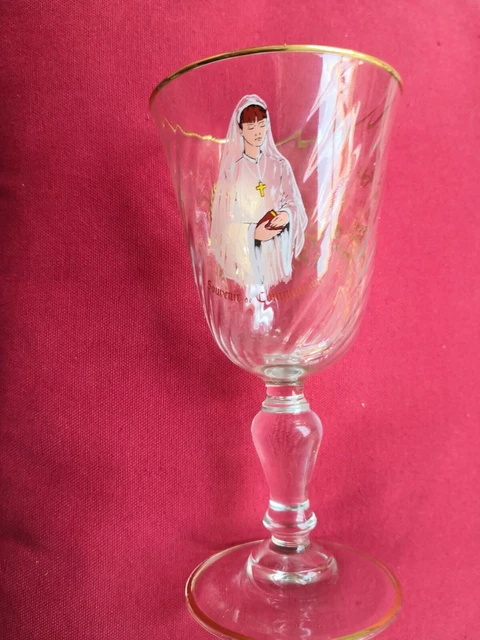 ANCIEN VERRE souvenir De Communion très Décoré et en parfait état. EUR 20,00 - PicClick FR