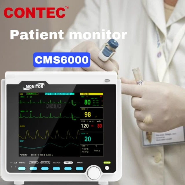 HANDHELD PATIENT MONITOR CMS6000 Vital Signs Monitor ECG NIBP SpO2 PR ...