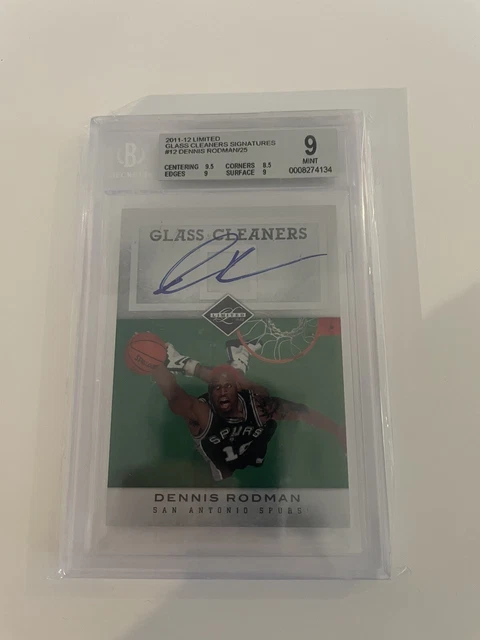 DENNIS RODMAN BGS 9 Glass Cleaners On Card Auto Numbered /25 EUR 242,36 ...