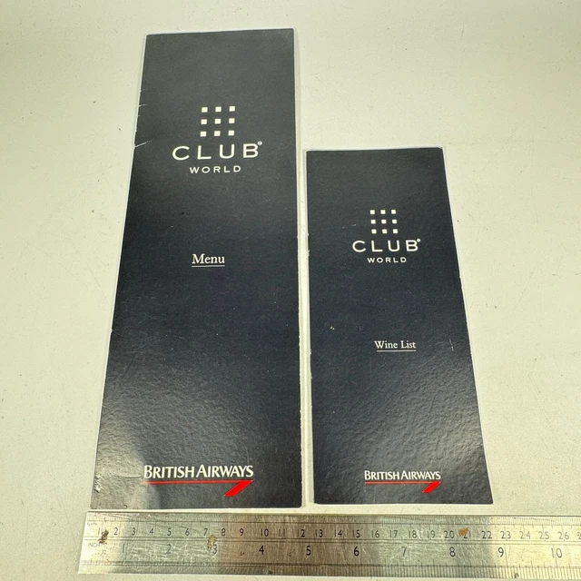BRITISH AIRWAYS CLUB World Menu & Wine List LHR - USA 1992 ? £2.99 ...