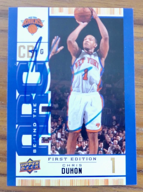 CHRIS DUHON AUTOGRAPHE Signé Auto 2009-10 Panini Basketball New York ...