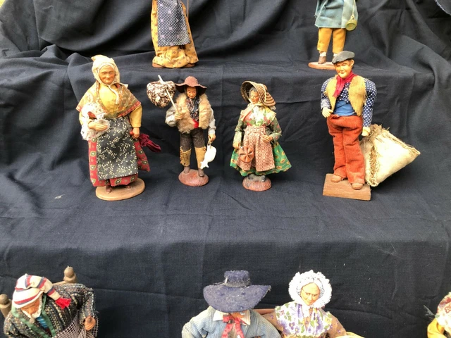 ENSEMBLE DE 10 anciens SANTONS de PROVENCE dont 3 signés R BLANC/1 H ...