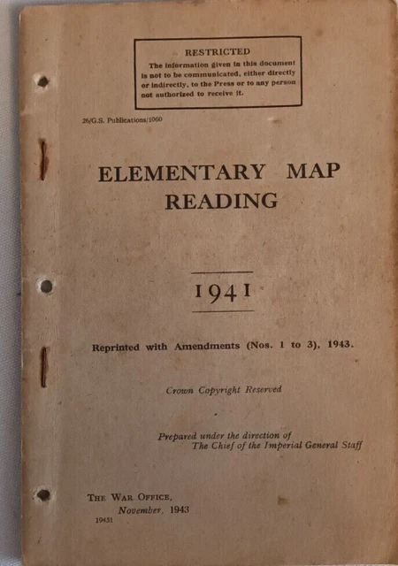 WW2 BRITISH ELEMENTARY Map Reading Pamphlet 1941 Reprinted 1943 £15.00 ...