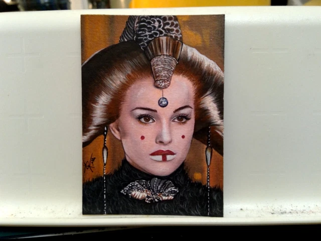PADMÉ AMIDALA STAR Wars Carte Croquis Dessin Originale Faite Main Aceo 1/1 B152 EUR 78,82 ...