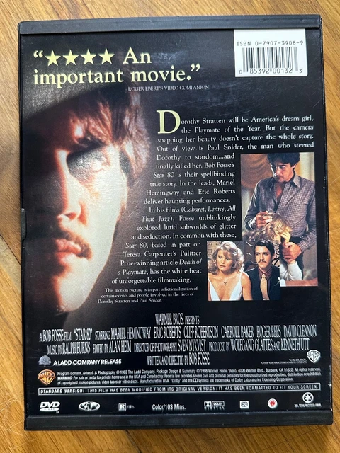 STAR 80 DVD 1983 Directed by Bob Fosse Mariel Hemingway Eric Roberts ...