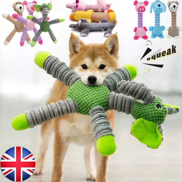 INDESTRUCTIBLE LARGE DOG Sound Squeaky Toys Pet Cat Soft Chew Molar ...