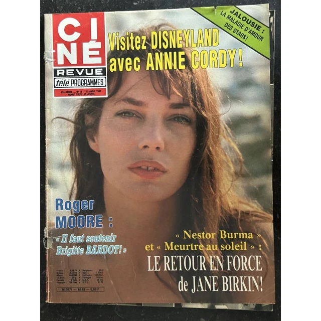 CINE REVUE 1982 04 n° 16 Cover Jane BIRKIN + Poster Roger MOORE Annie ...